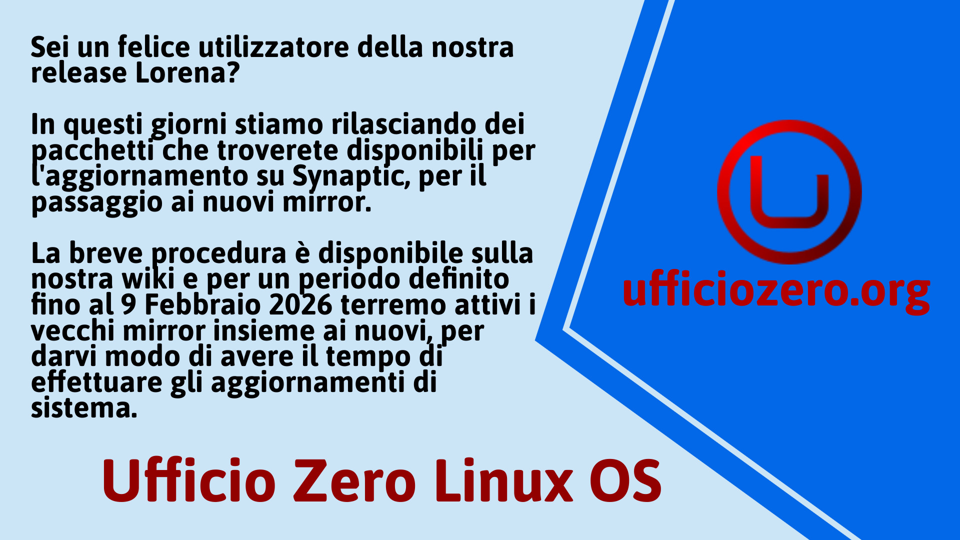 La nostra release Lorena cambia mirror!