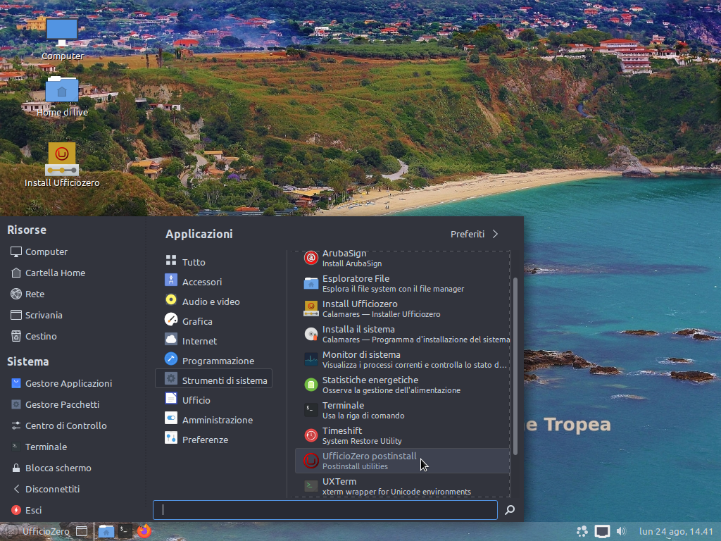 Ufficio Zero Linux 3.0 Tropea beta